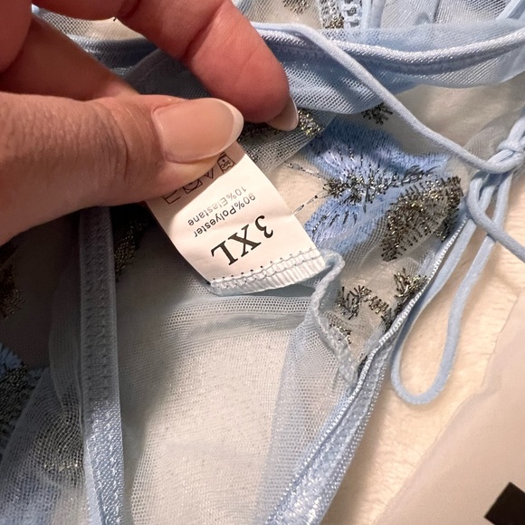 Tops | Butterfly Embroidery Sheer Mesh Teddy Bodysuit | Poshmark